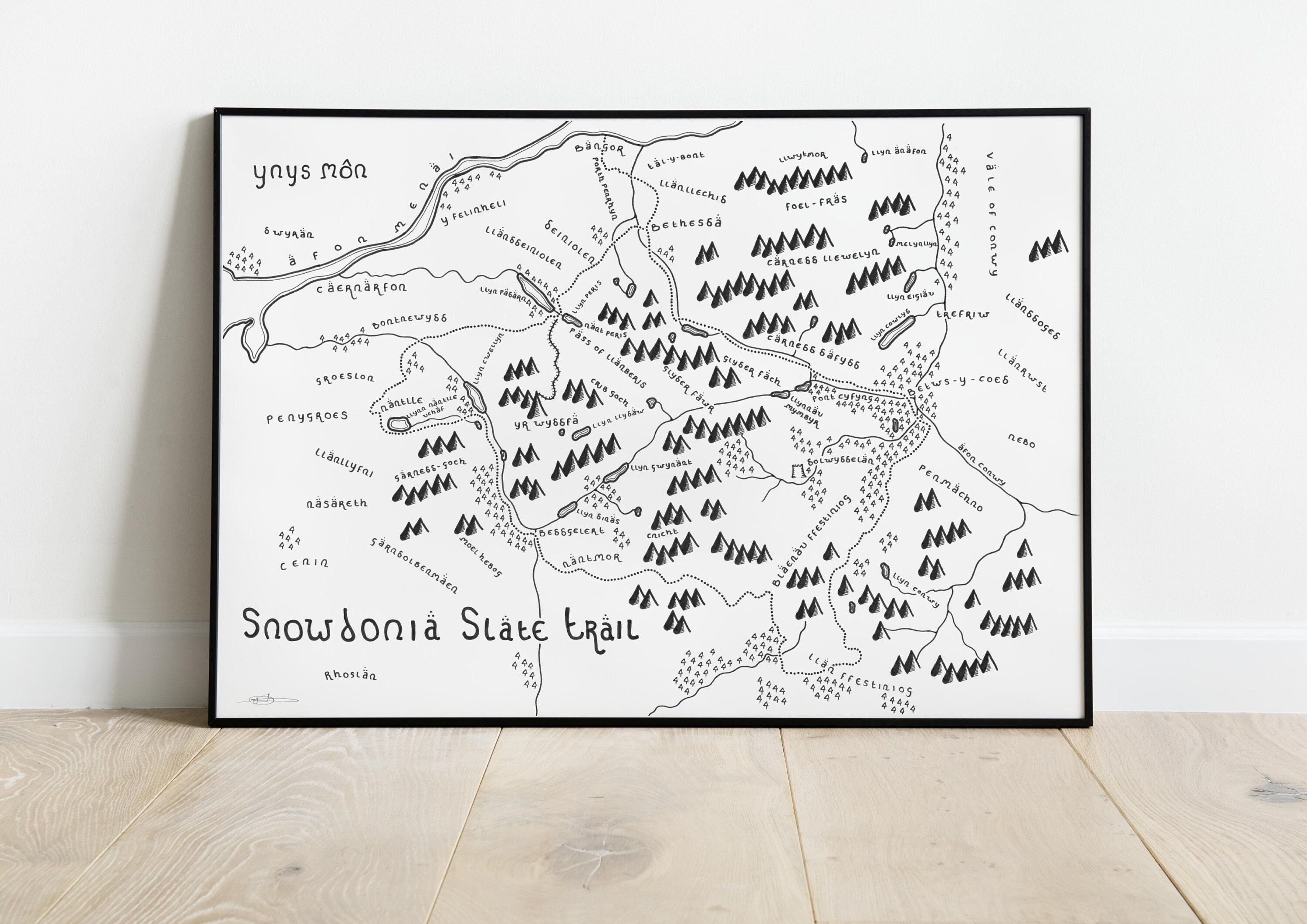 SNOWDONIA SLATE TRAIL Map Print Trail Map Minimalist Map | Etsy