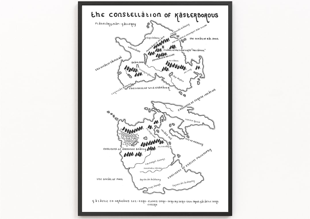 GALLIFREY (dr Who) Map Print | Fictional Map | Minimalist Map Art ...