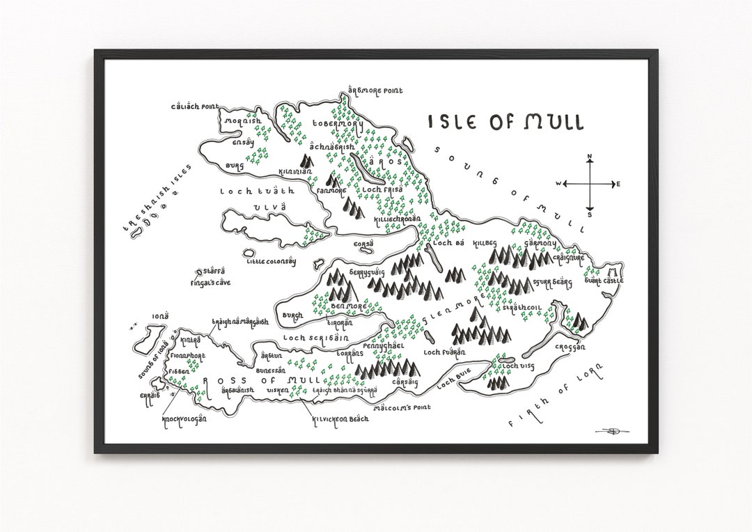 ISLE OF MULL Map Print | Minimalist Map Art | Wall Art | Art Print ...