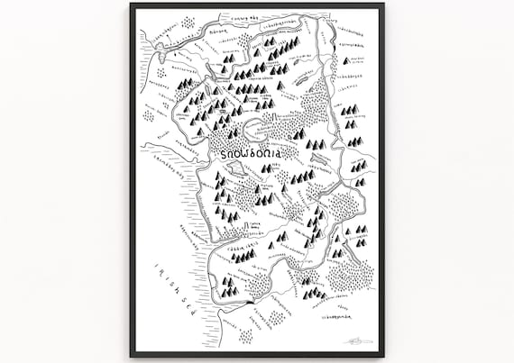 SNOWDONIA Map Print National Park Map Minimalist Map Art | Etsy UK