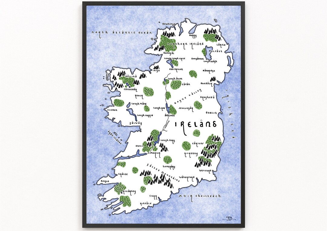Ireland Map Print | Country Map | Minimalist Map Art | Wall Art | Art ...