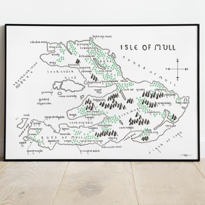 ISLE OF MULL Map Print | Minimalist Map Art | Wall Art | Art Print ...