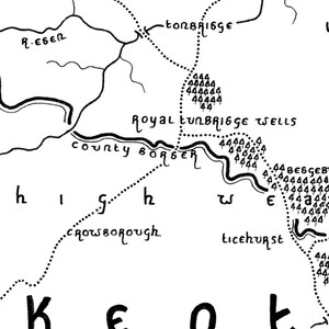 KENT County Map Print | County Map | Minimalist Map Art | Wall Art ...