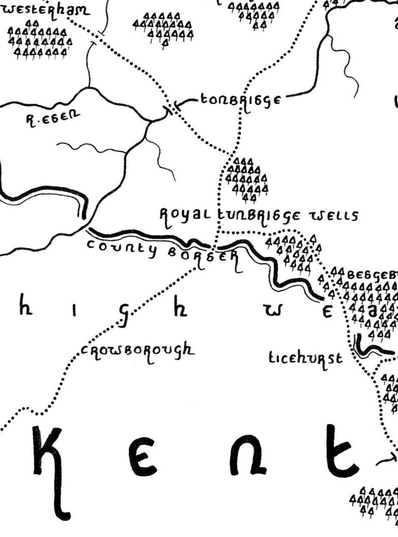 KENT County Map Print | County Map | Minimalist Map Art | Wall Art ...