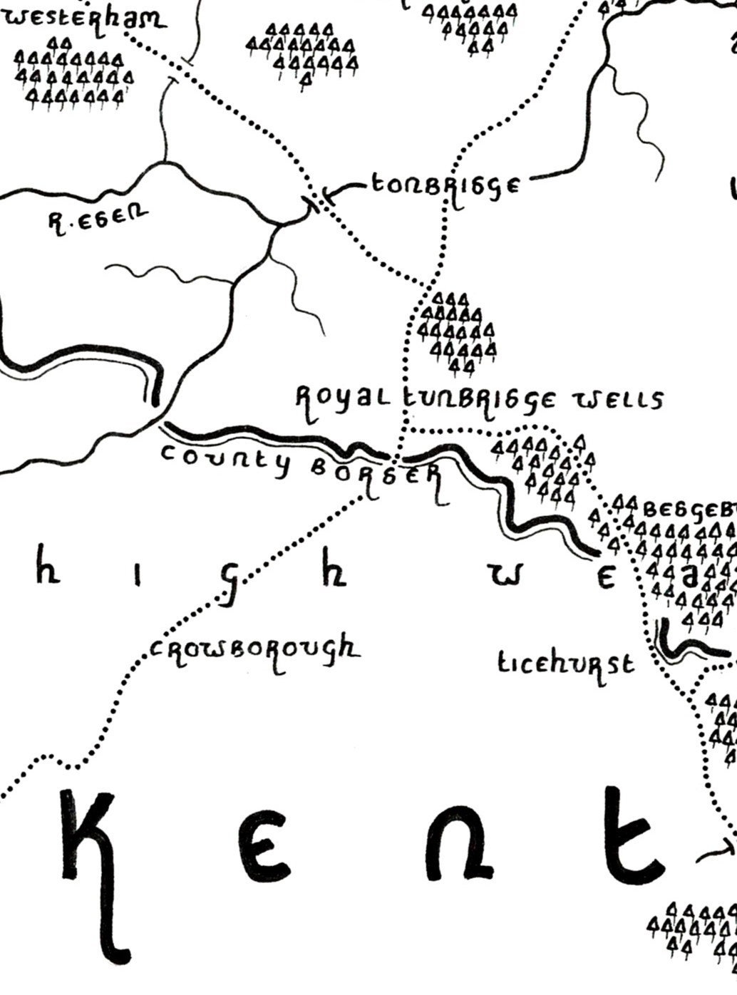 KENT County Map Print County Map Minimalist Map Art Wall - Etsy