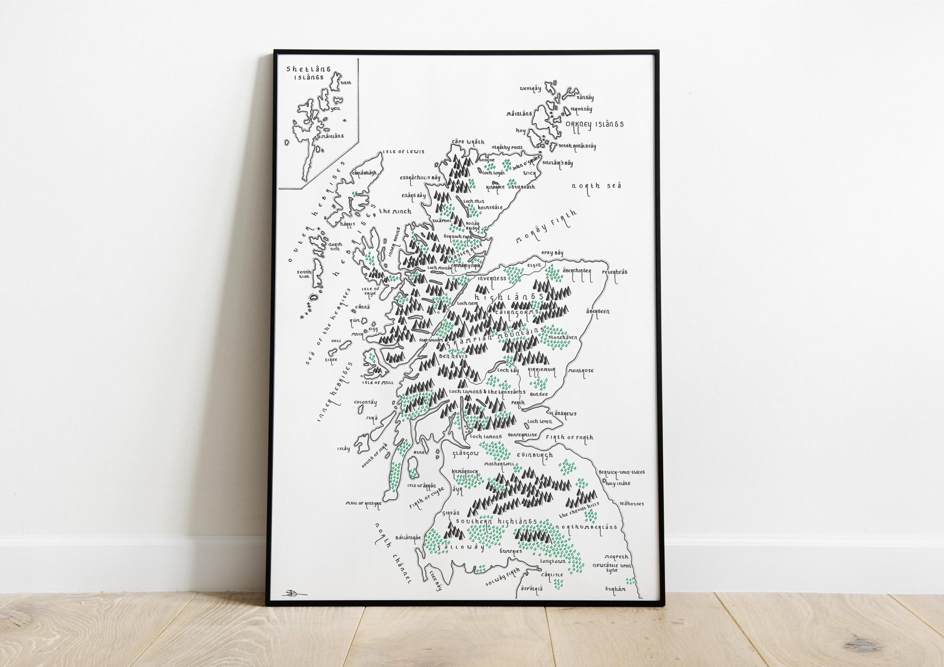 SCOTLAND Map Print Country Map Minimalist Map Art Wall | Etsy
