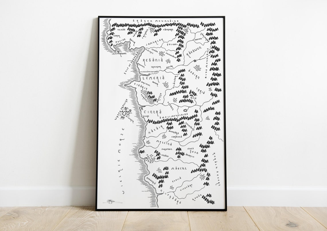 THE WITCHER Map Print | Fictional Map | Minimalist Map Art | Wall Art ...