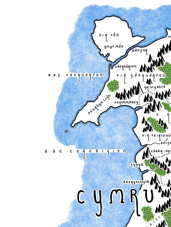 Limited Edition Map Print Art Print WALES Wall Art Country Map CYMRU ...