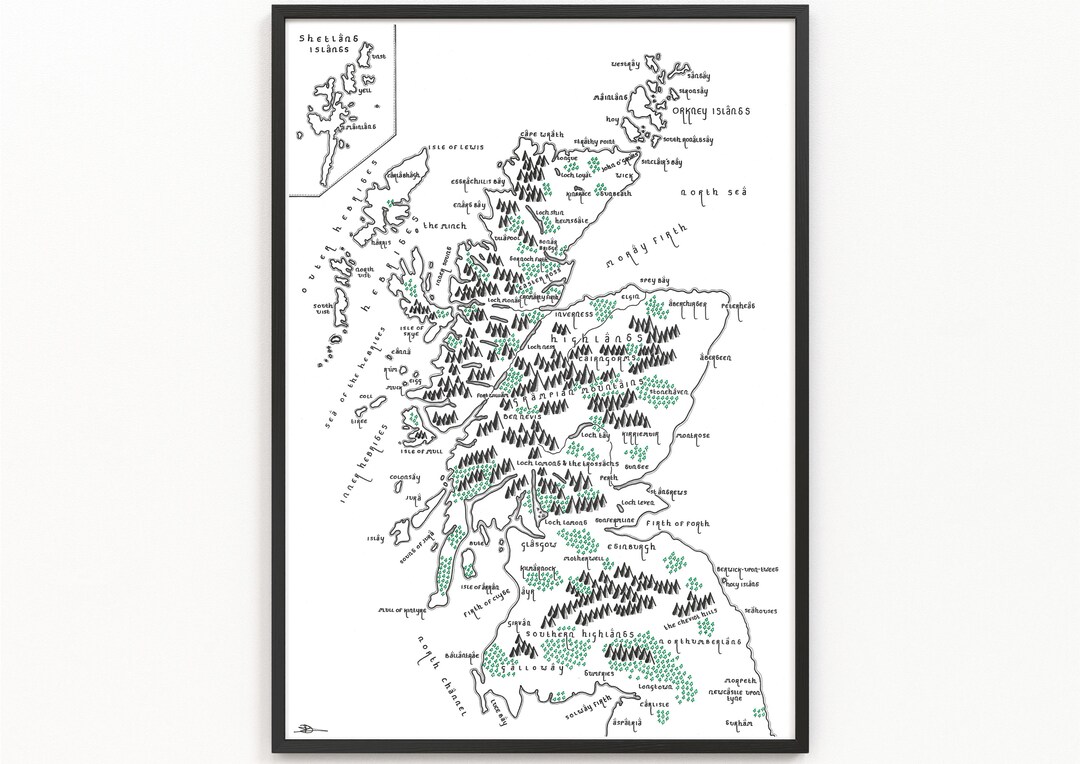 SCOTLAND Map Print | Country Map | Minimalist Map Art | Wall Art | Art ...