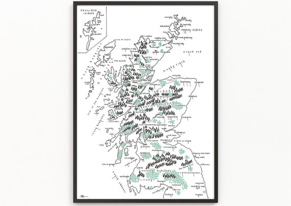 SCOTLAND Map Print Country Map Minimalist Map Art Wall - Etsy