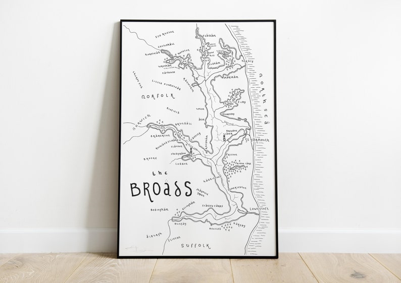 THE BROADS Map Print National Park Map Minimalist Map Art | Etsy