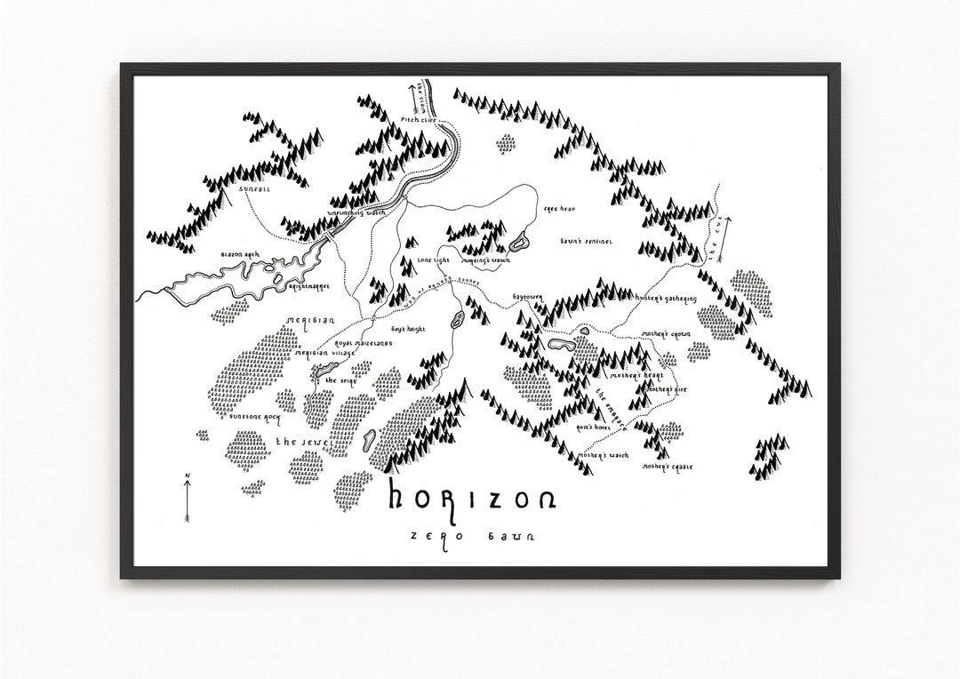 HORIZON: ZERO DAWN Map Print | Game Map | Minimalist Map Art | Wall Art ...
