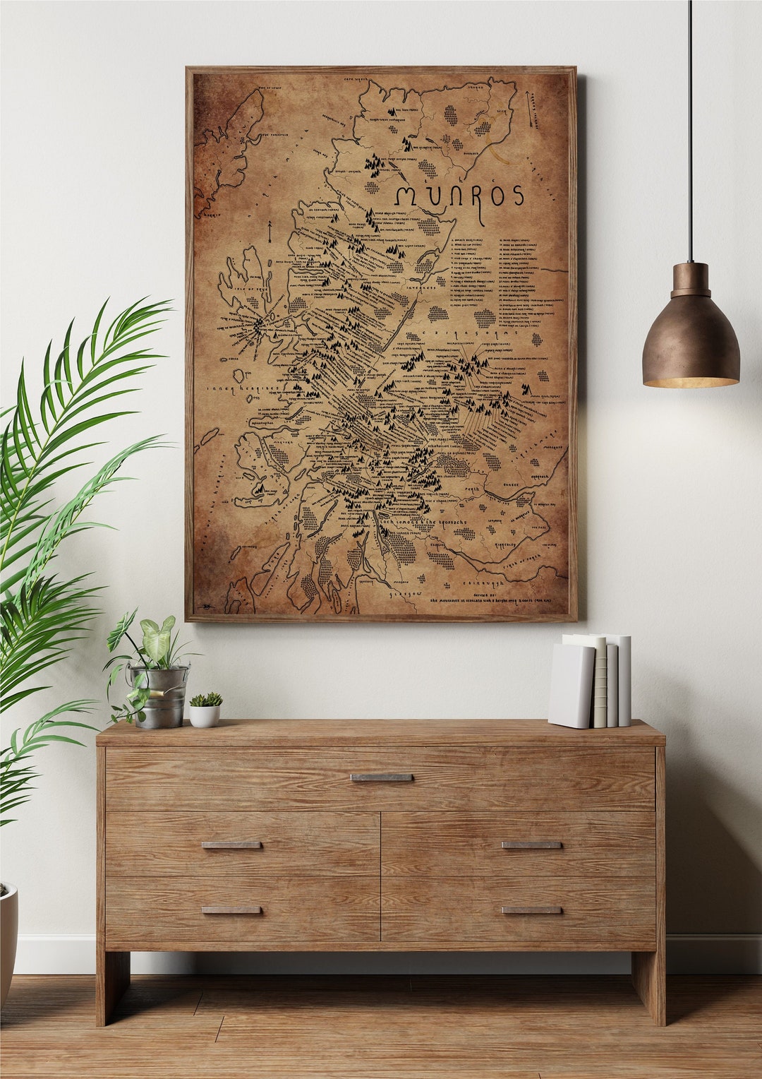THE MUNROS AGED Map Print | Mountain Map | Minimalist Map Art | Wall ...
