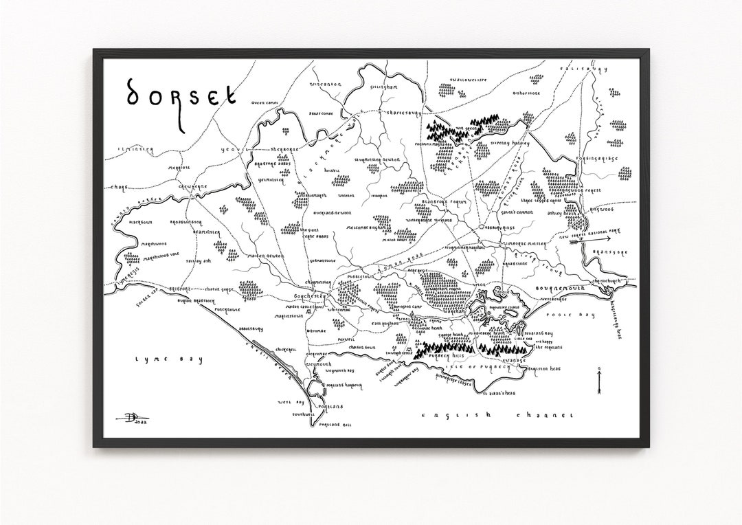 DORSET Map Print | County Map | Minimalist Map Art | Wall Art | Art ...