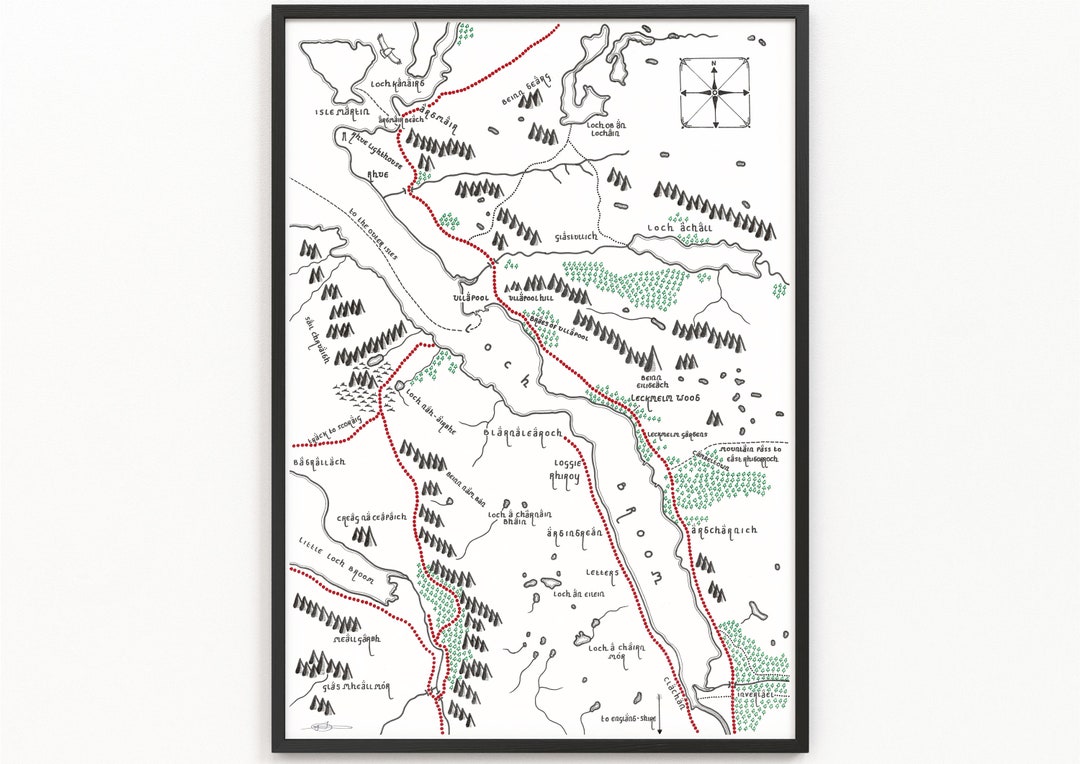 LOCH BROOM Map Print | Minimalist Map Art | Wall Art | Art Print - Etsy