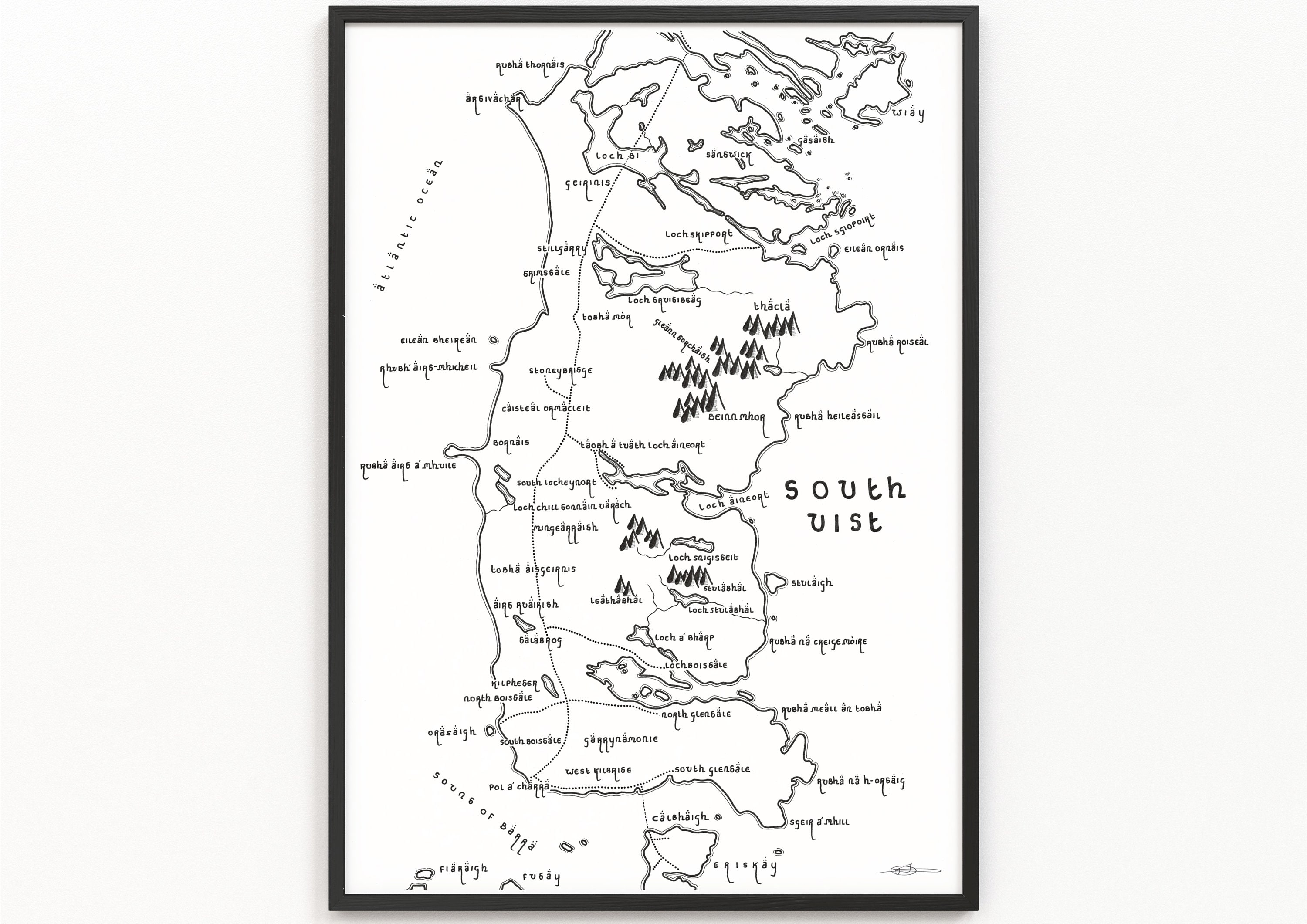 SOUTH UIST Map Print | Minimalist Map Art | Wall Art | Art Print - Etsy UK