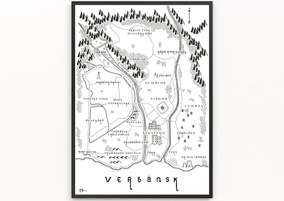 VERDANSK Map Print Fictional Map Minimalist Map Art Wall | Etsy