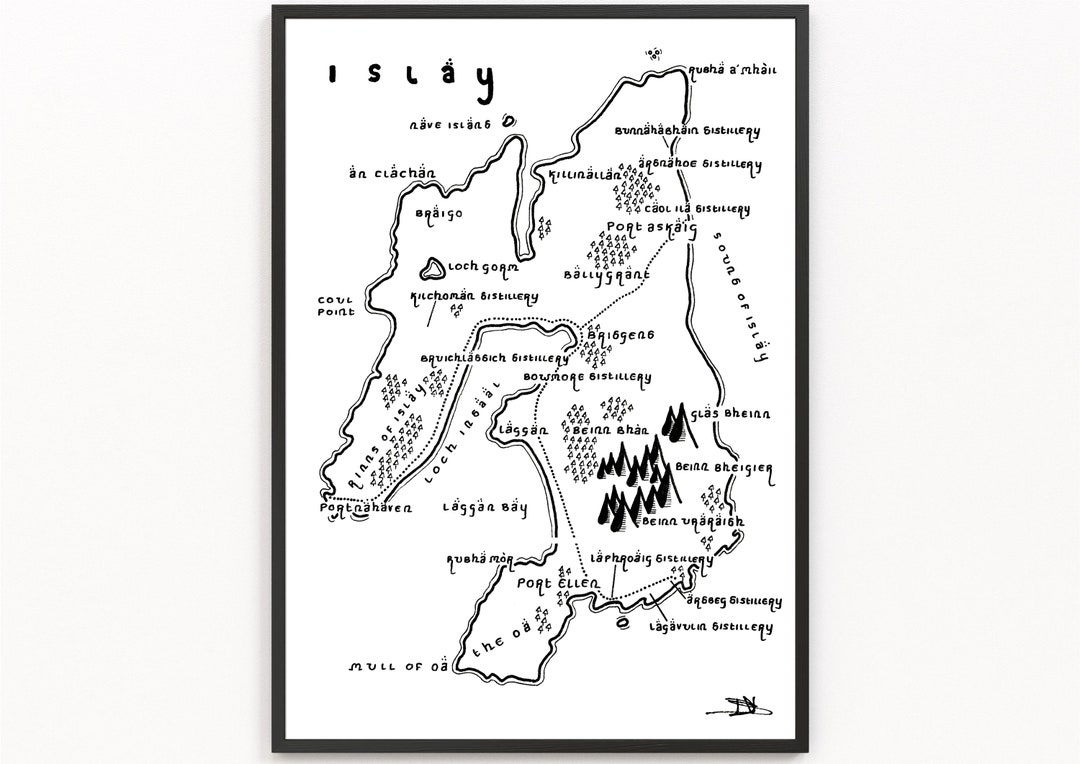 ISLAY (distilleries) Map Print | Minimalist Map Art | Wall Art | Art ...