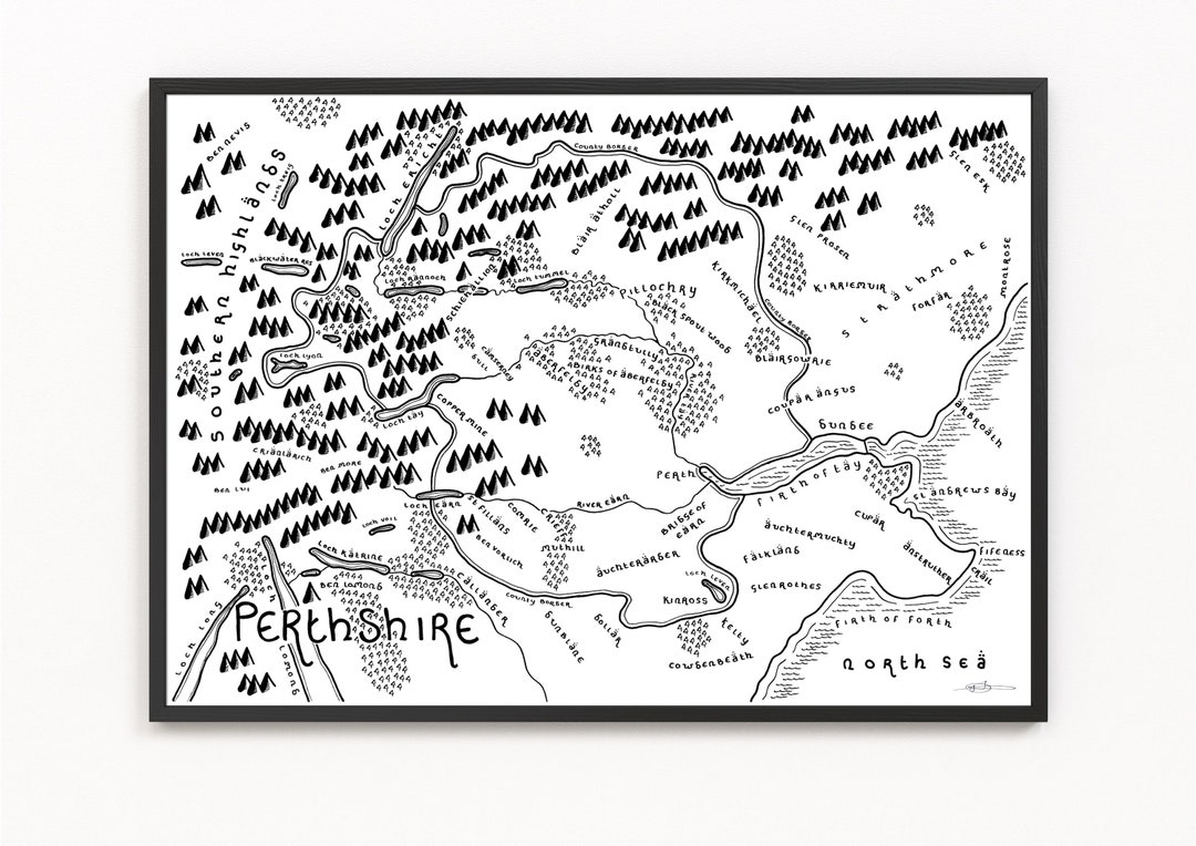 PERTHSHIRE Map Print | County Map | Minimalist Map Art | Wall Art | Art ...