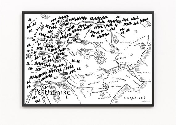 PERTHSHIRE Map Print County Map Minimalist Map Art Wall - Etsy