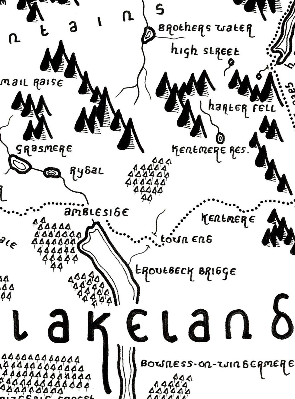 LAKELAND 100 Map Print | Ultramarathon Map | Minimalist Map Art | Wall ...