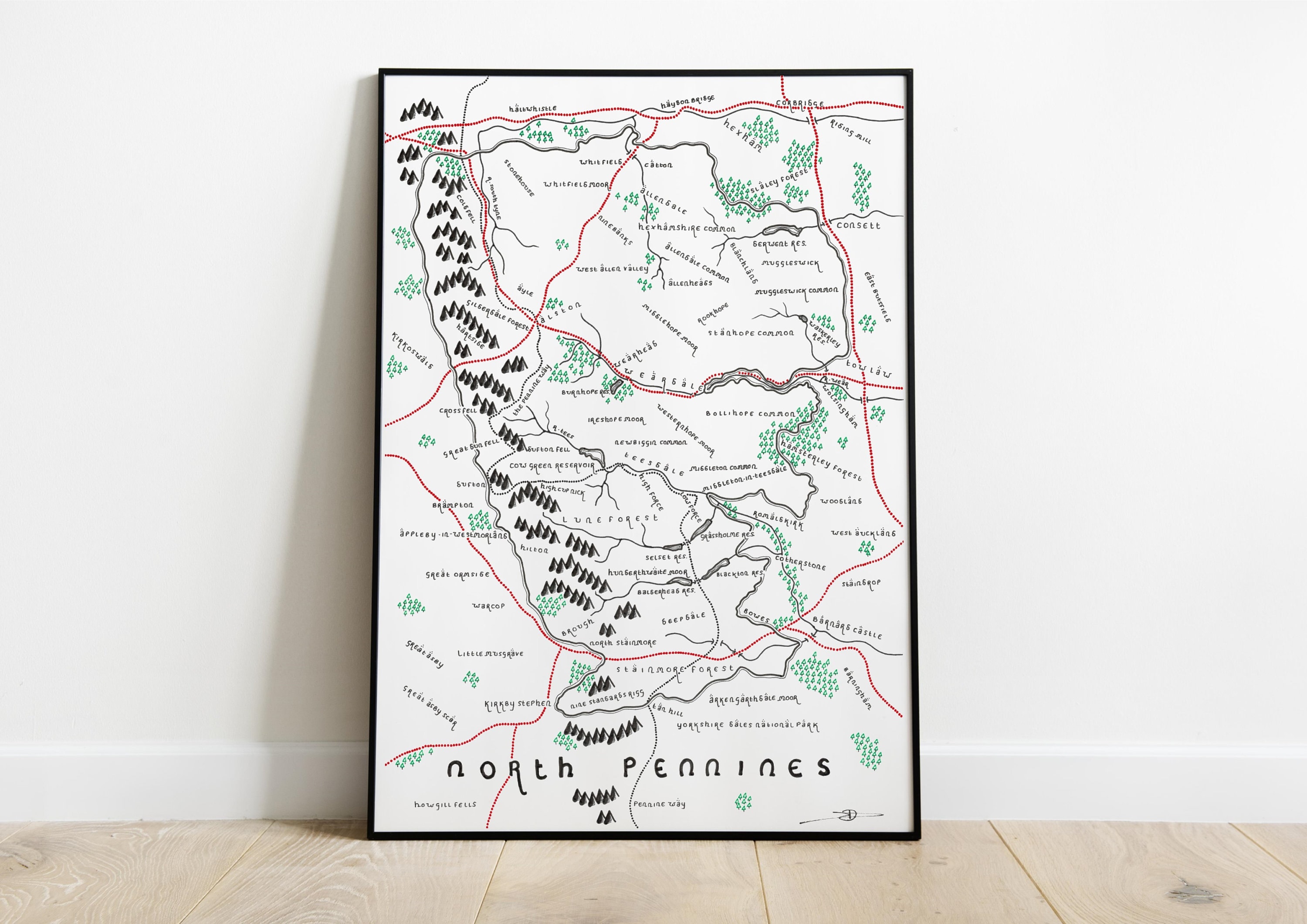 NORTH PENNINES Map Print Minimalist Map Art Wall Art Art - Etsy UK