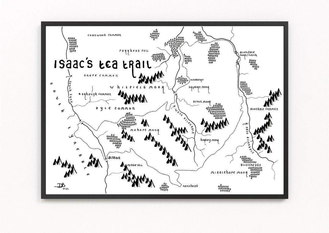ISAAC'S TEA TRAIL Map Print | Trail Map | Minimalist Map Art | Wall Art ...