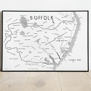 SUFFOLK Map Print | County Map | Minimalist Map Art | Wall Art | Art ...