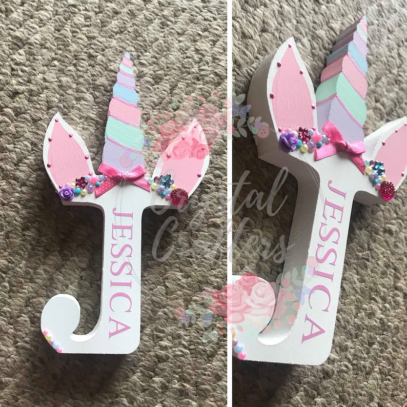 Personalised Handmade Wooden Freestanding Unicorn Style Letter | Etsy
