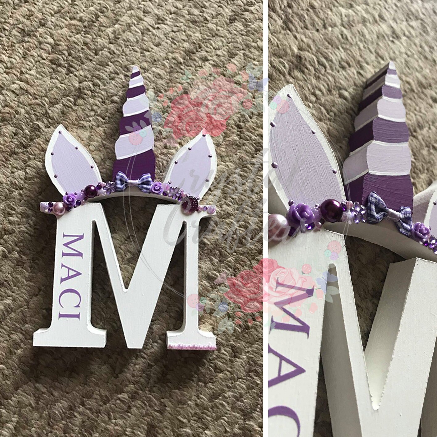 Personalised Handmade Wooden Freestanding Unicorn Style Letter | Etsy