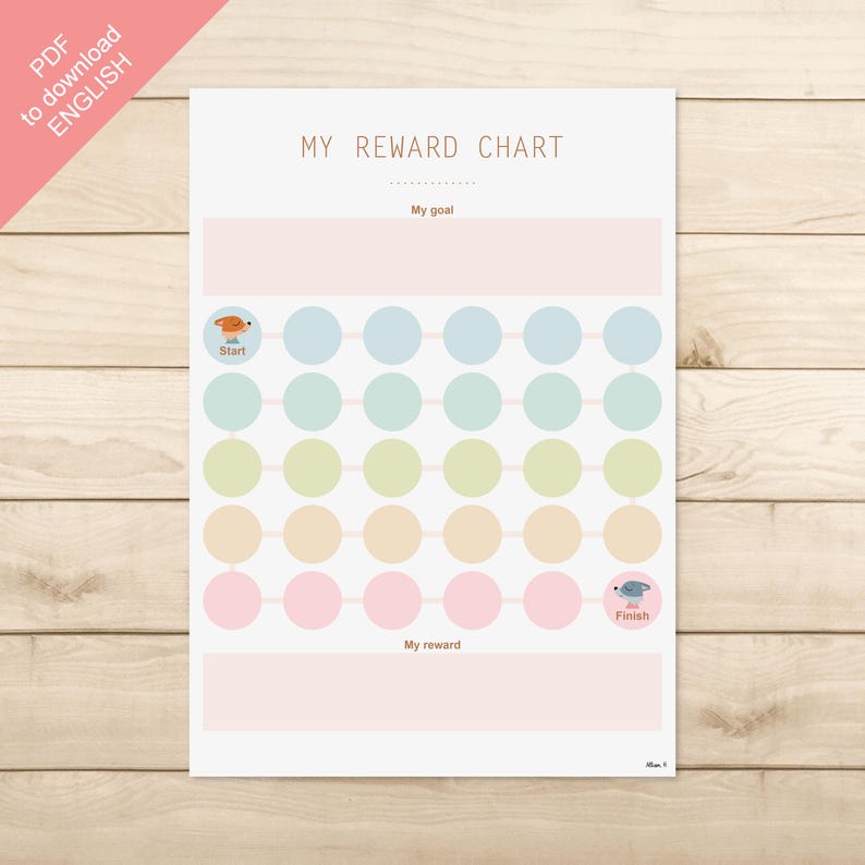 PDF PRINTABLE ENGLISH - "my Reward Chart" Animals (child Organization ...