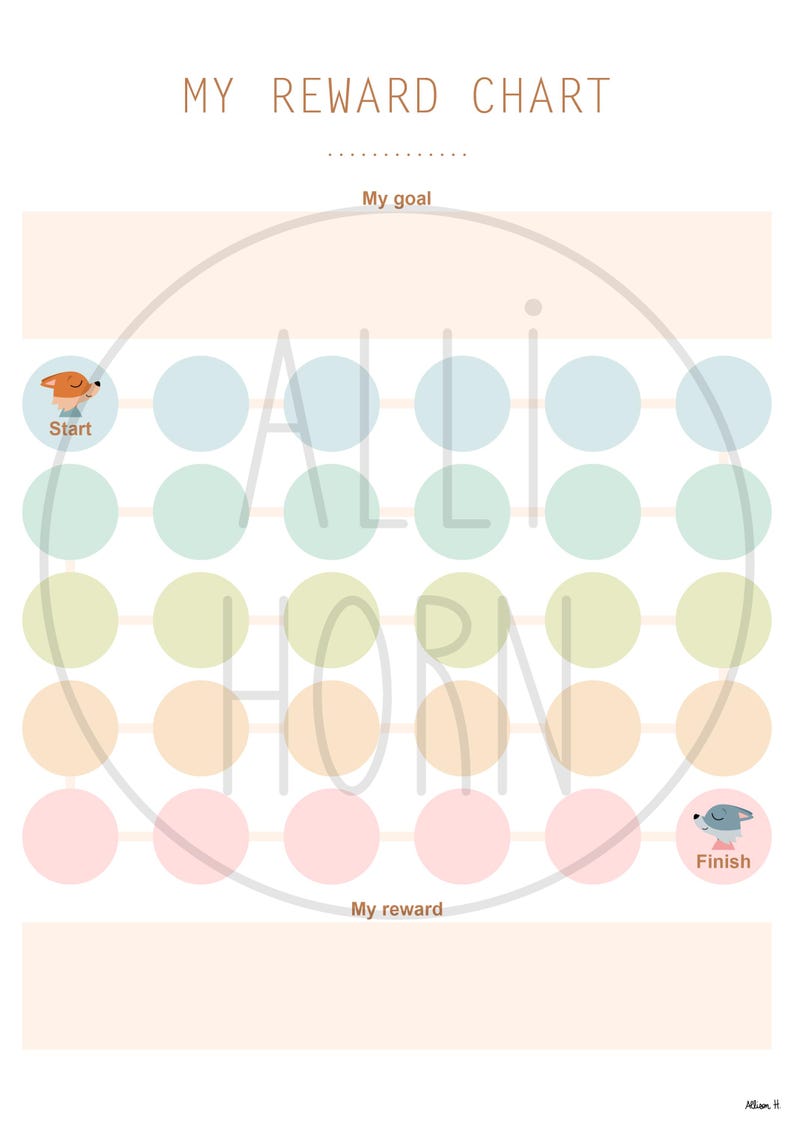 PDF PRINTABLE ENGLISH - "my Reward Chart" Animals (child Organization ...