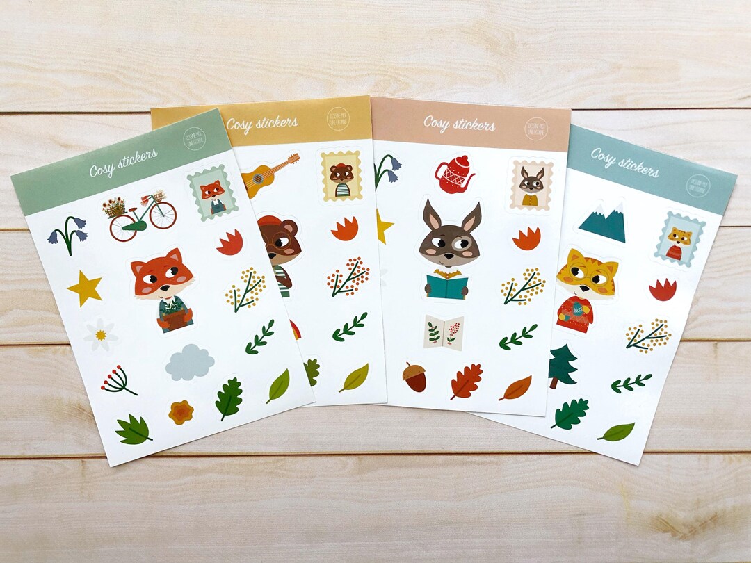 A6 STICKERS BOARD cozy Plant Animals baby Room, Birth Gift, Birthday ...