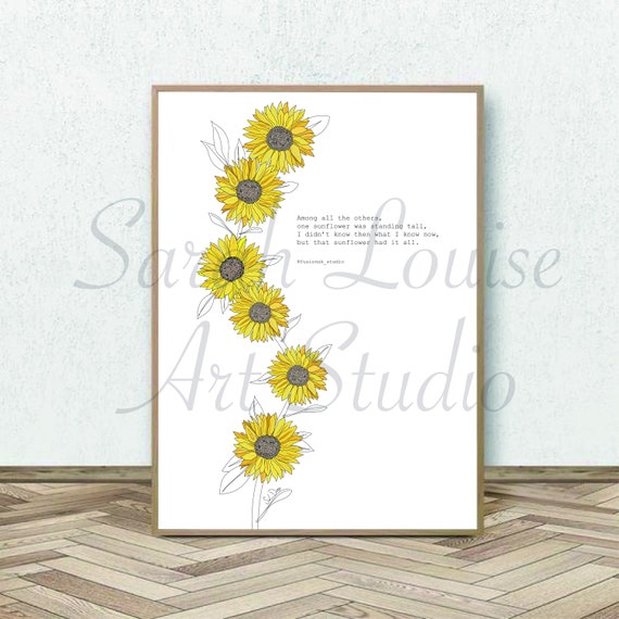 A4 Scoliosis Sunflower Spine Print with or Without Quote - Etsy