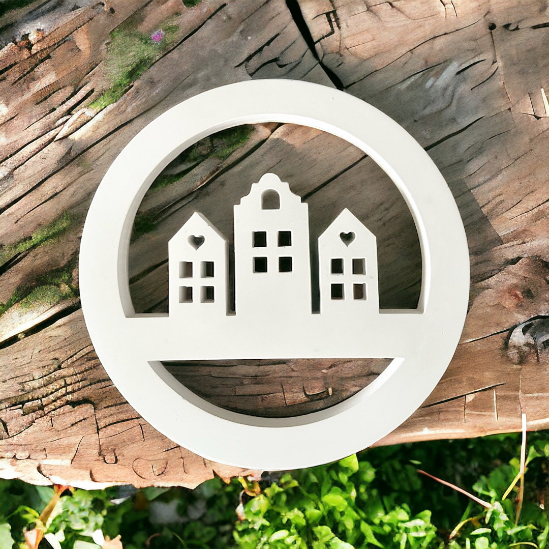 SILIKONFORM - Kranz mit Häusern - Haus Loop - Gussform- Mold - Gießform ...