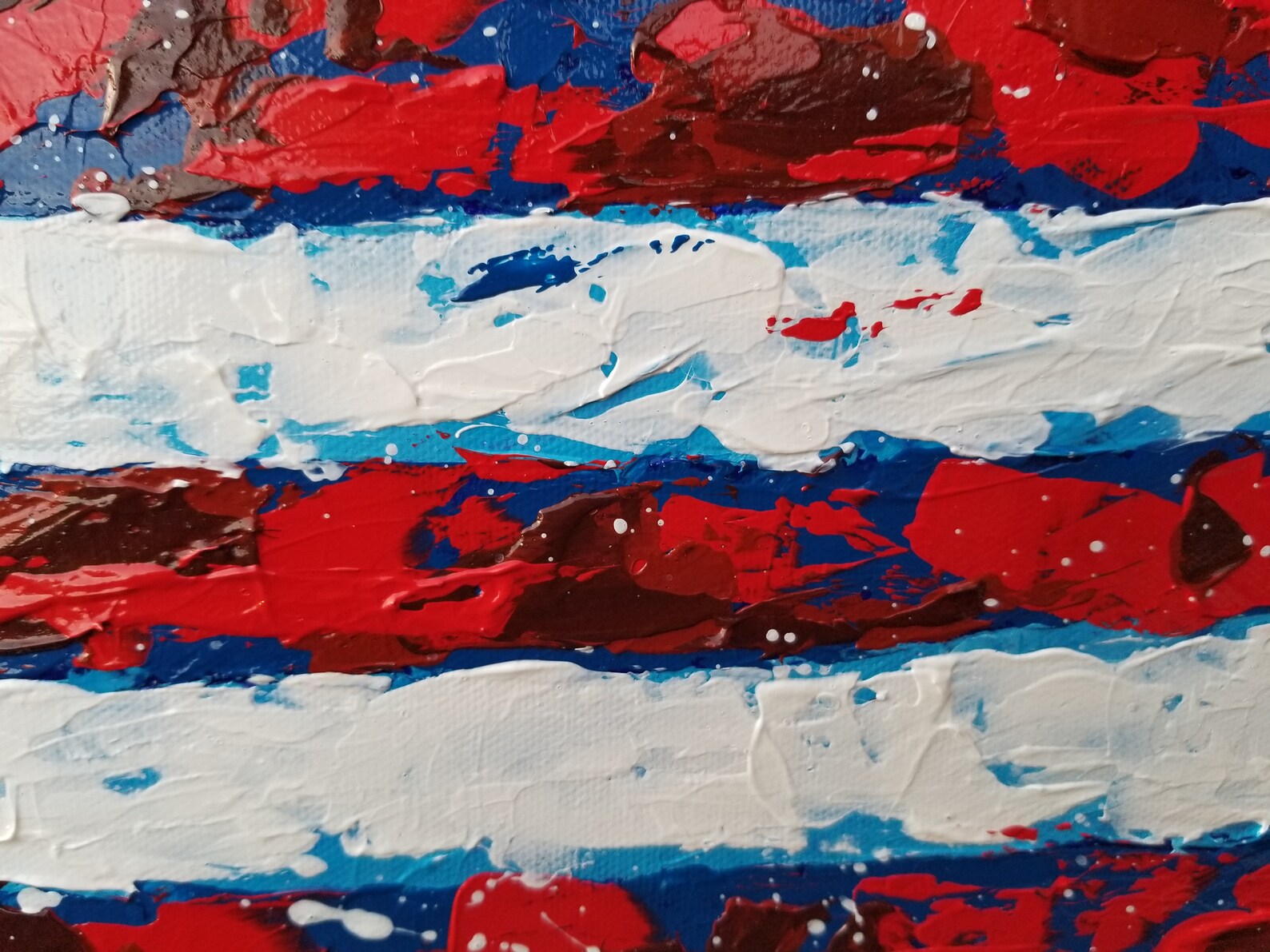 American Flag USA Original Abstract Painting on Canvas, 16x20 - Etsy