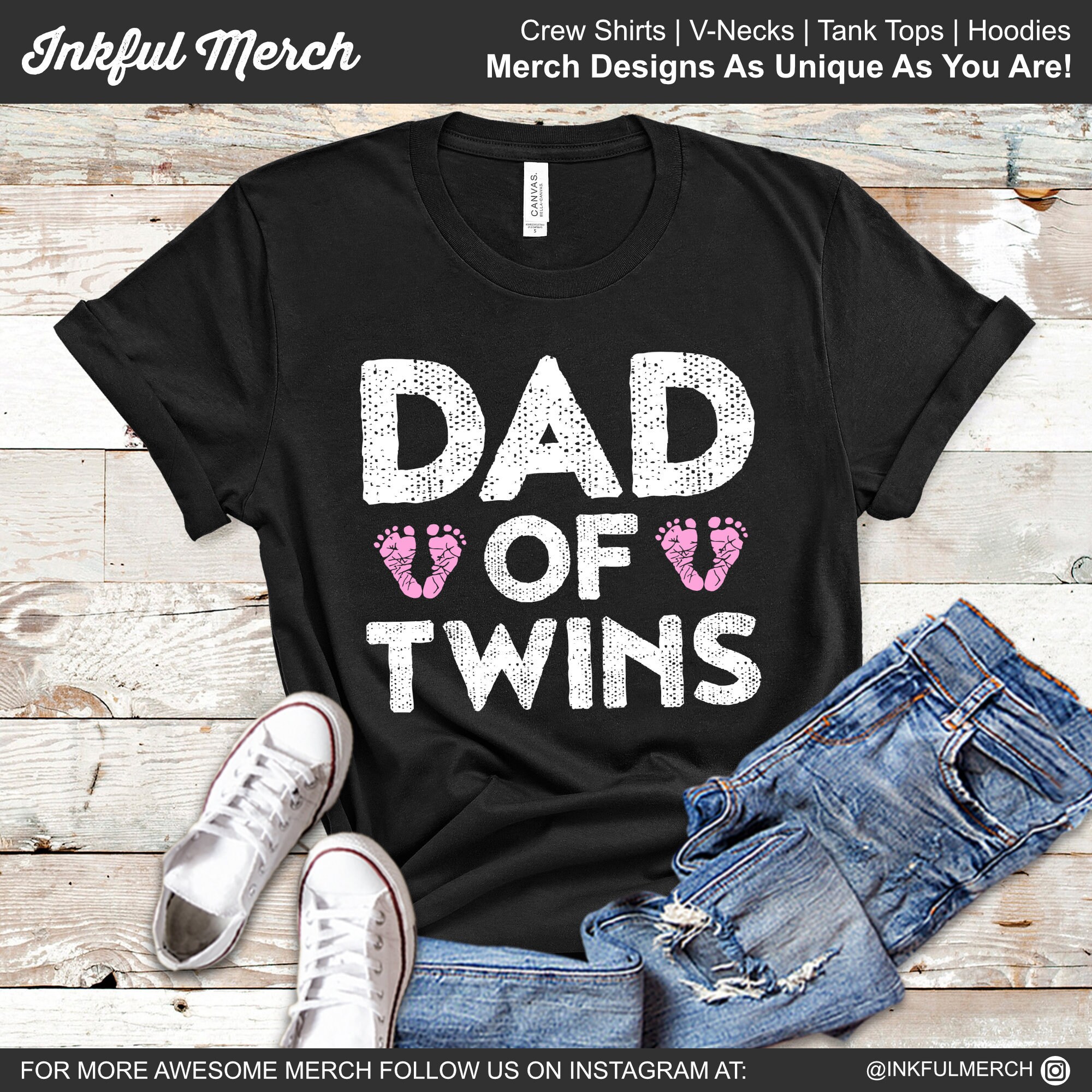 Dad of Twins Shirt Girls Dad of Twins Tshirt Gender Reveal - Etsy