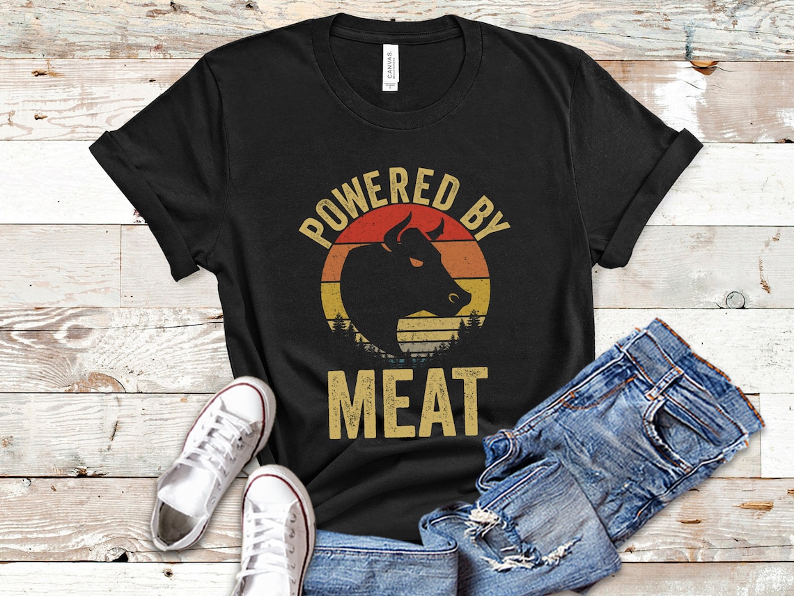 Powered by Meat, Meat Lover Shirt, Carnivore Shirt, Tank Top, Carnivore ...