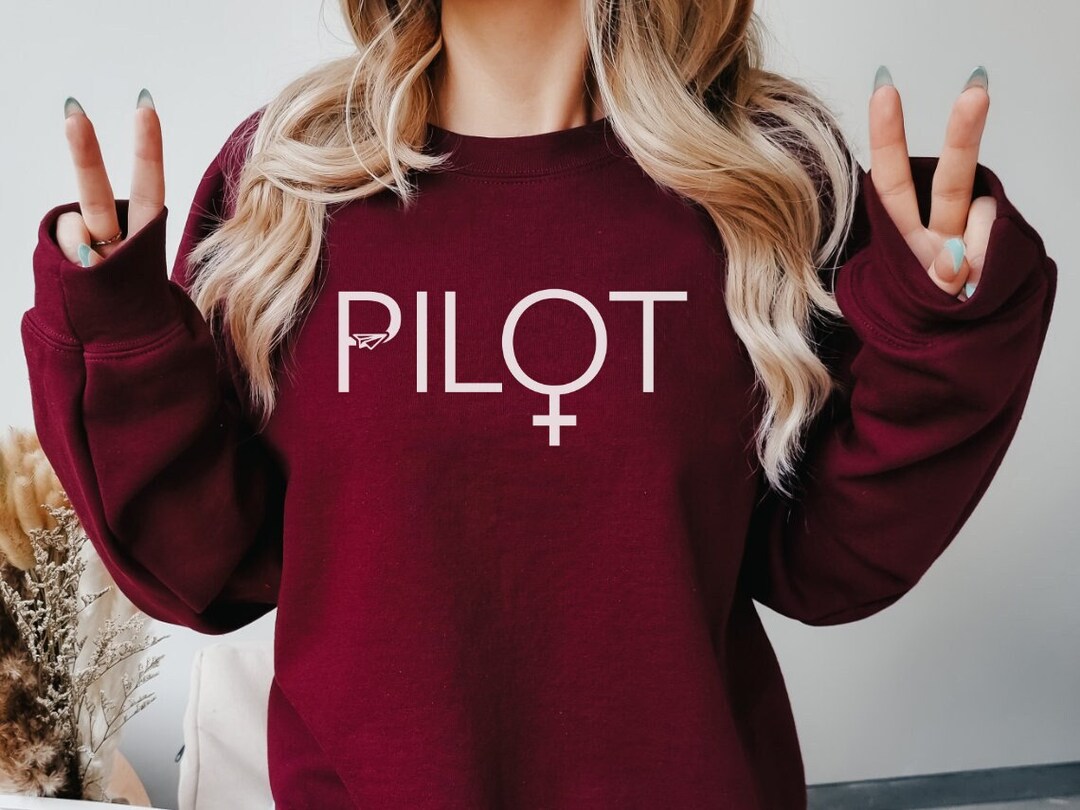 Female Pilot Sweatshirt, Woman Pilot Gifts, Female Aviator, Female ...