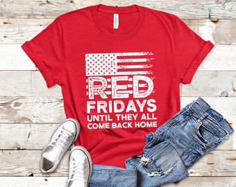 Red Friday Tshirt Wearing Red Until My Husband Comes Home Shirt Red ...