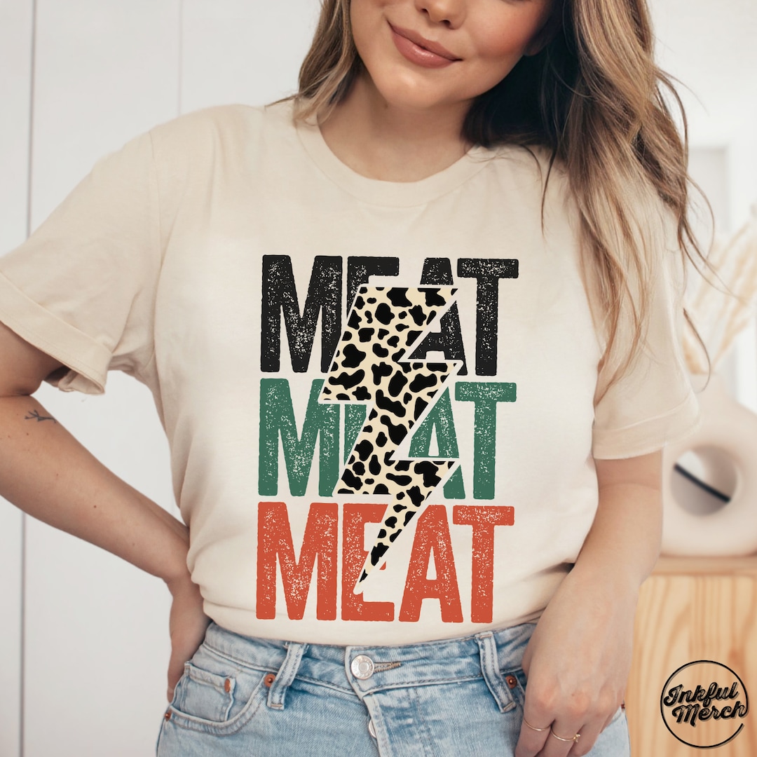 Meat Eater Cow Print Carnivore Diet Shirt, Carnivore Tshirt, Meat Lover ...