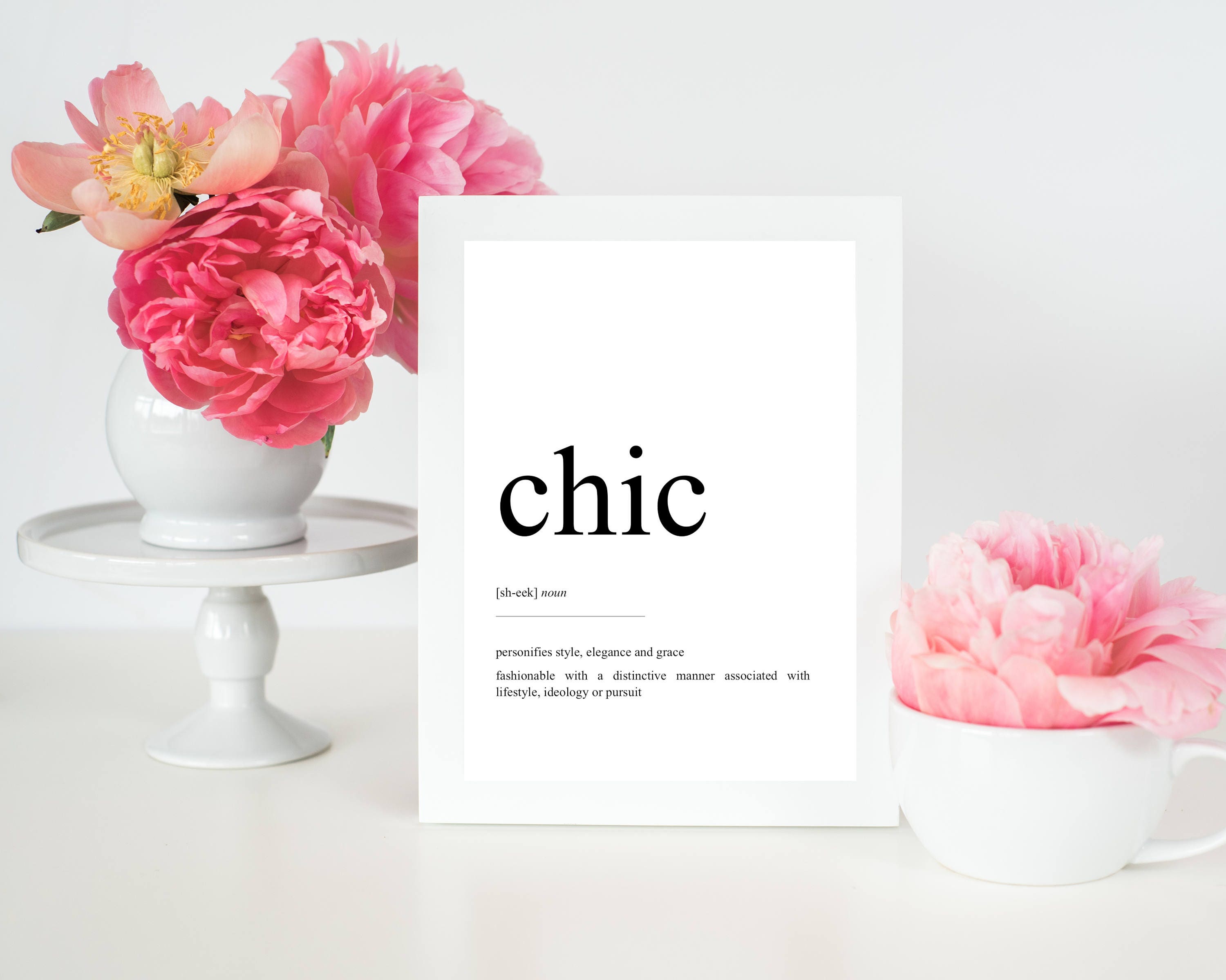 Chic Definition Print Digital Download Gift For Her Etsy Ireland