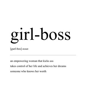 Girl Boss Definition Print Digital Download Printable Art Wall Art Home ...