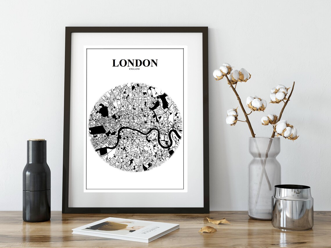 London Map Digital Download Printable Art Travel Map Wall Art Prints ...