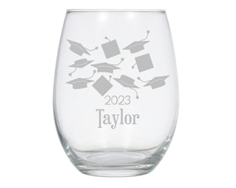 Graduation Wine Glass/college Graduation Gift/graduate - Etsy