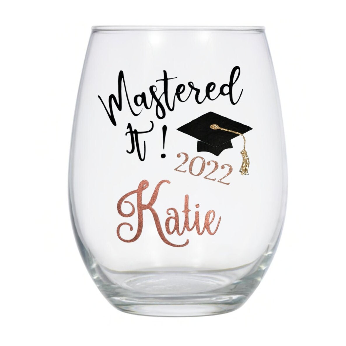 Personalized Stemless Wine Glass for Graduation Gift - Etsy