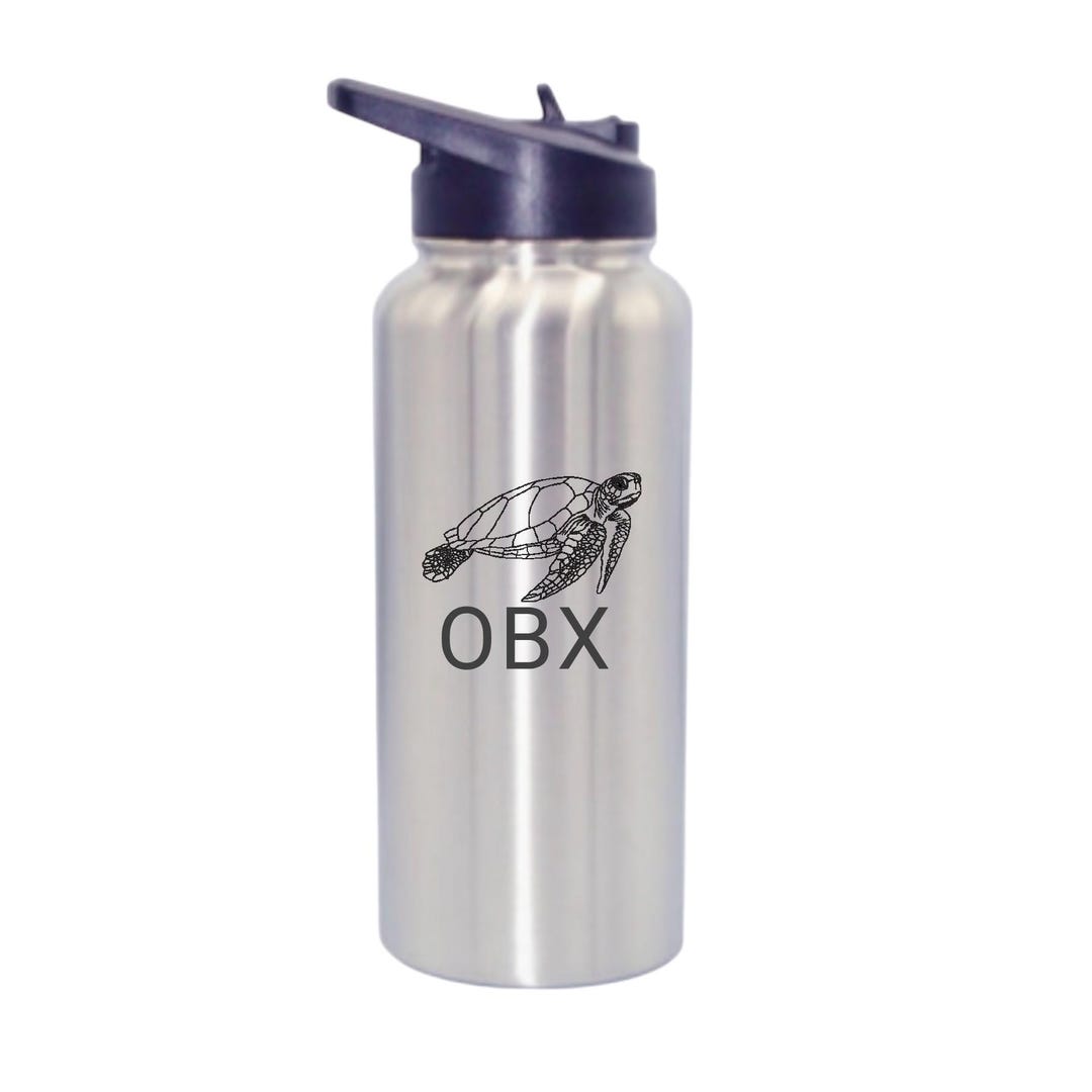 OBX Sea Turtle – 32oz Laser Engraved Stainless Steel Sports Bottle ...