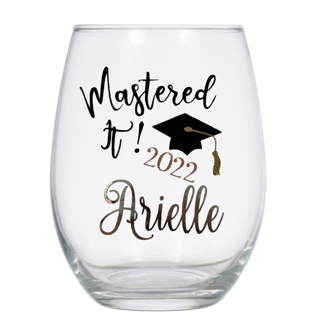 Personalized Stemless Wine Glass for Graduation Gift - Etsy