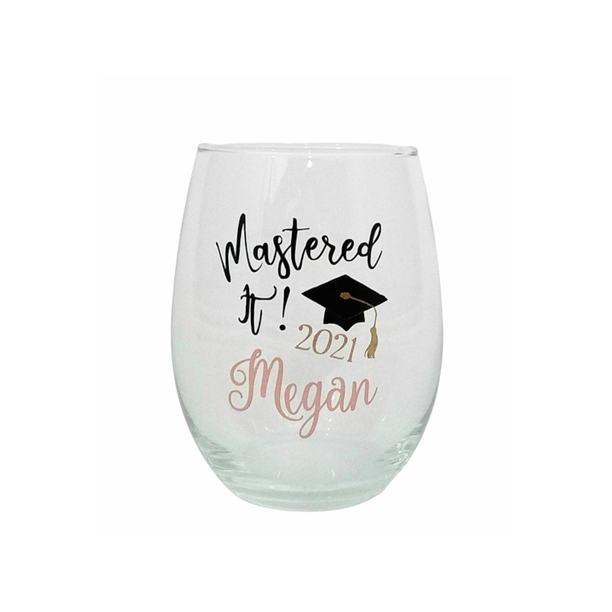 Personalized Stemless Wine Glass for Graduation Gift - Etsy