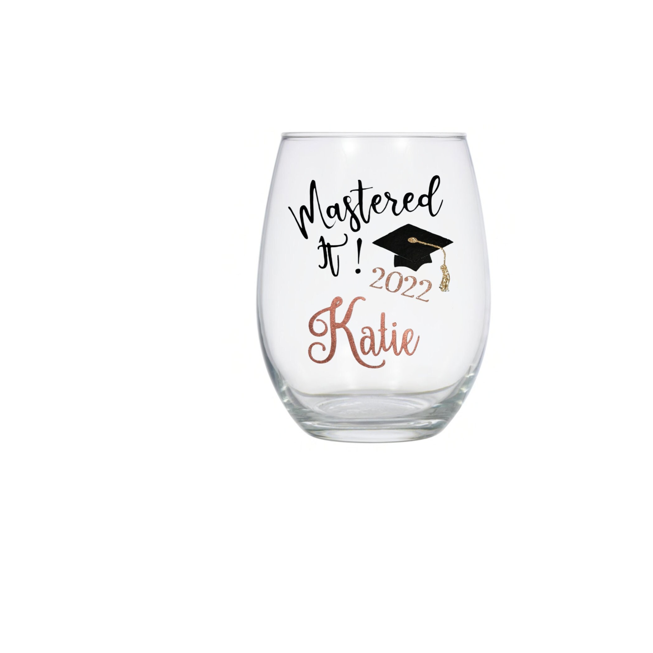 Personalized Stemless Wine Glass for Graduation Gift - Etsy